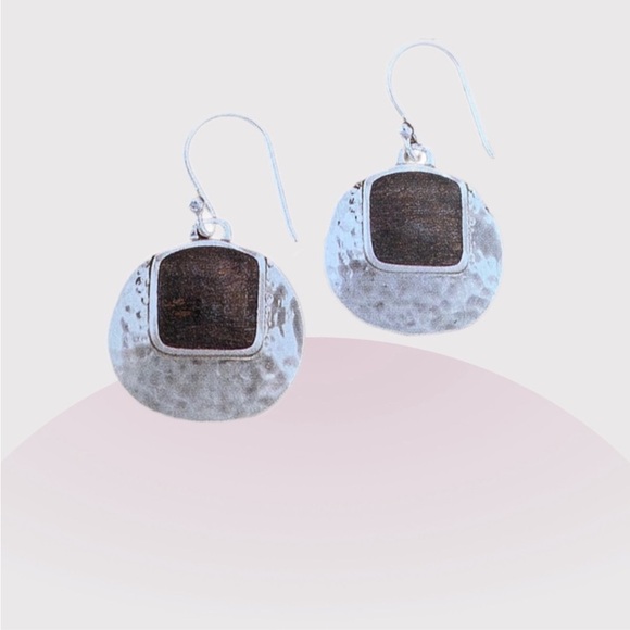 Silpada | Jewelry | Silpada Hammered Silver And Bronzite Earrings On ...